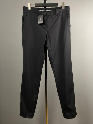 NWT Hugo Boss Gibson Mens Black Slim Fit Dress Pants Trousers Size EU ...