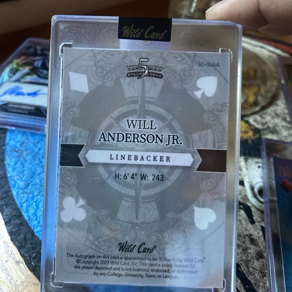2023 Will Anderson Jr Wild Card 5 Card Draw 2/5 Gold RC Auto King of ...