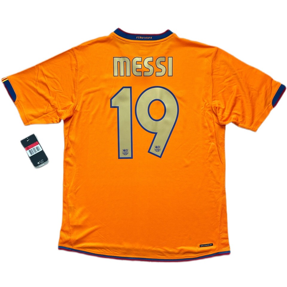 2006/07 Barcelona Away Jersey #19 Messi Large Nike Soccer UNICEF ...
