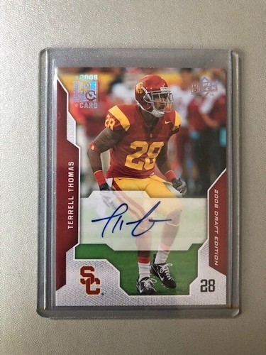 2008 Upper Deck Draft Edition Autographs 94 Terrell Thomas (USC / NY ...