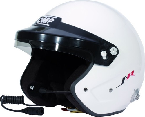 NEW! FIA HANS OMP J-Rally Open Face Rally Helmet Nexus White Sizes S-XL ...