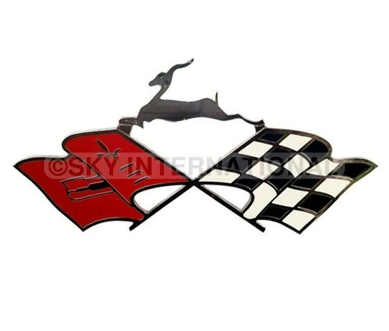 Crossed Flags Impala 1957-1958 Quarter Panel Cross Flags Emblem Badge L ...