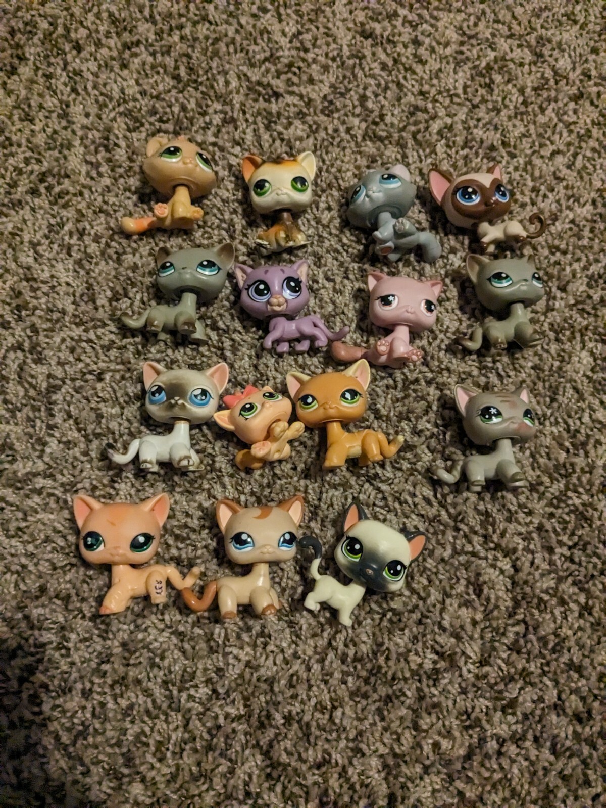 littlest pet shop cats, lot of 15, good condtion, lps (lot 3 ...