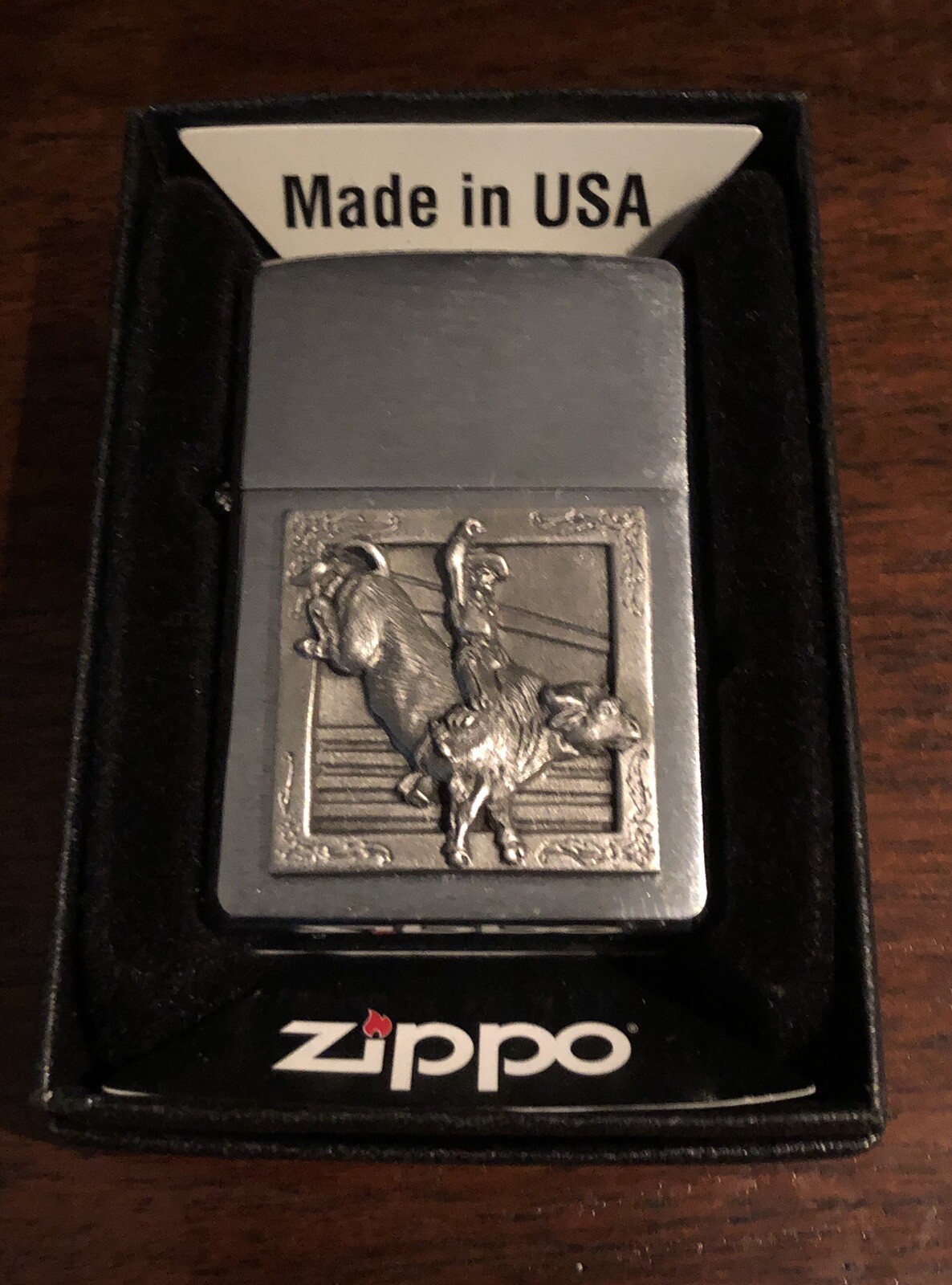 Zippo Lighter Bull Rider Emblem Design | eBay