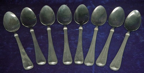 EIGHT PEWTER TEASPOONS - FAIRFIELD PATTERN - KIRK STIEFF ...