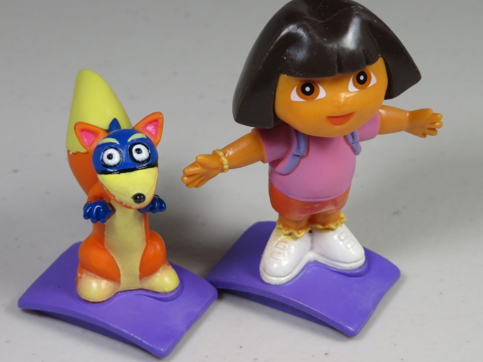 2006 Lot Dora the Explorer & Swiper Figure Cake Topper w/ Stand Viacom ...