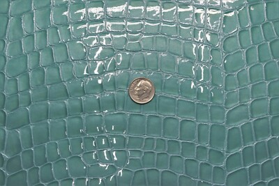 Green Alligator Crocodile Gator Crock Print Patent Cow Hide Leather ...