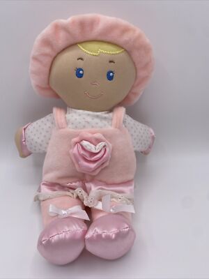 Kids Preferred Carly Baby’s 1st Doll Satin Trim Plush Rattle Crinkle ...