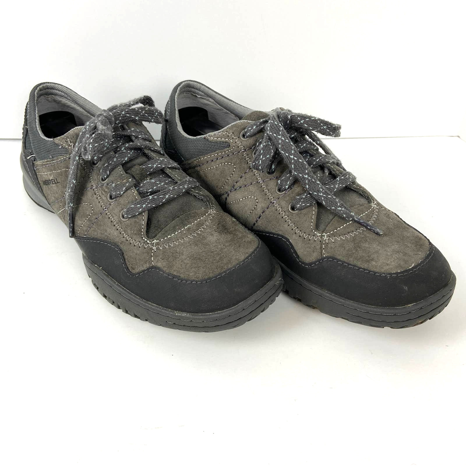 MERRELL GRANITE Gray Suede Leather Sneakers J42282 Wo… - Gem