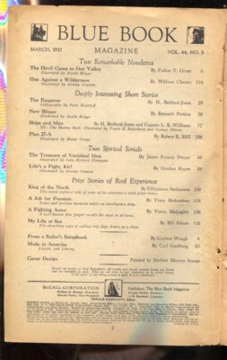 PULP: Blue Book Pulp3/1937H. Bedford-Jones-Coulton Waugh-Carl Sandburg ...