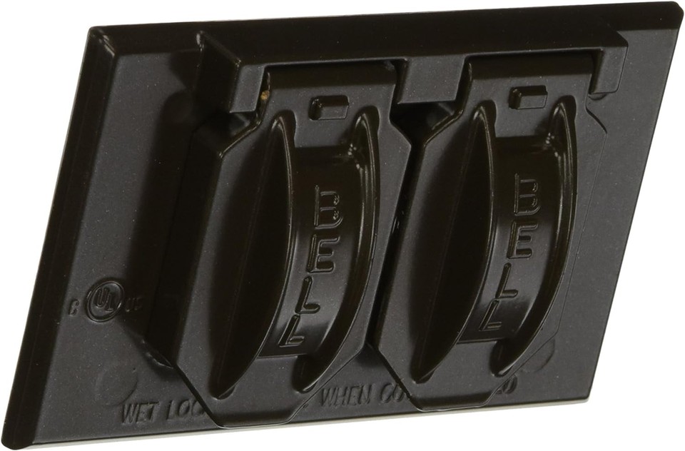 Hubbell-Raco 5180-7 2-Hole Weatherproof Device Cover, 4-9/16 1 Gang ...