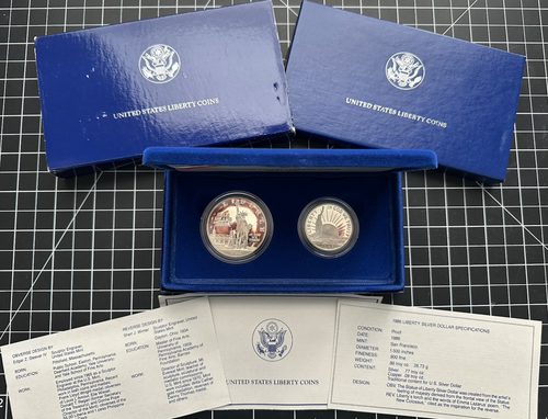 1986 S United States Mint Liberty Coins Proof Set w/COA Silver Dollar ...