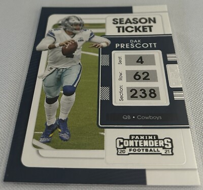 2021 Panini Contenders Football Dak Prescott Dallas Cowboys Season ...