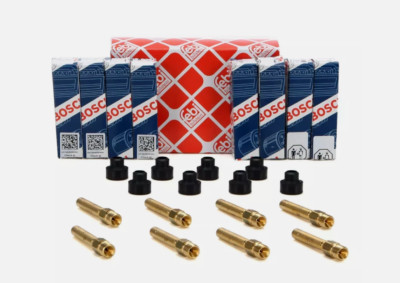 8x Bosch 0437502047 injector + holder for Mercedes 190 W201 W124 W126 ...