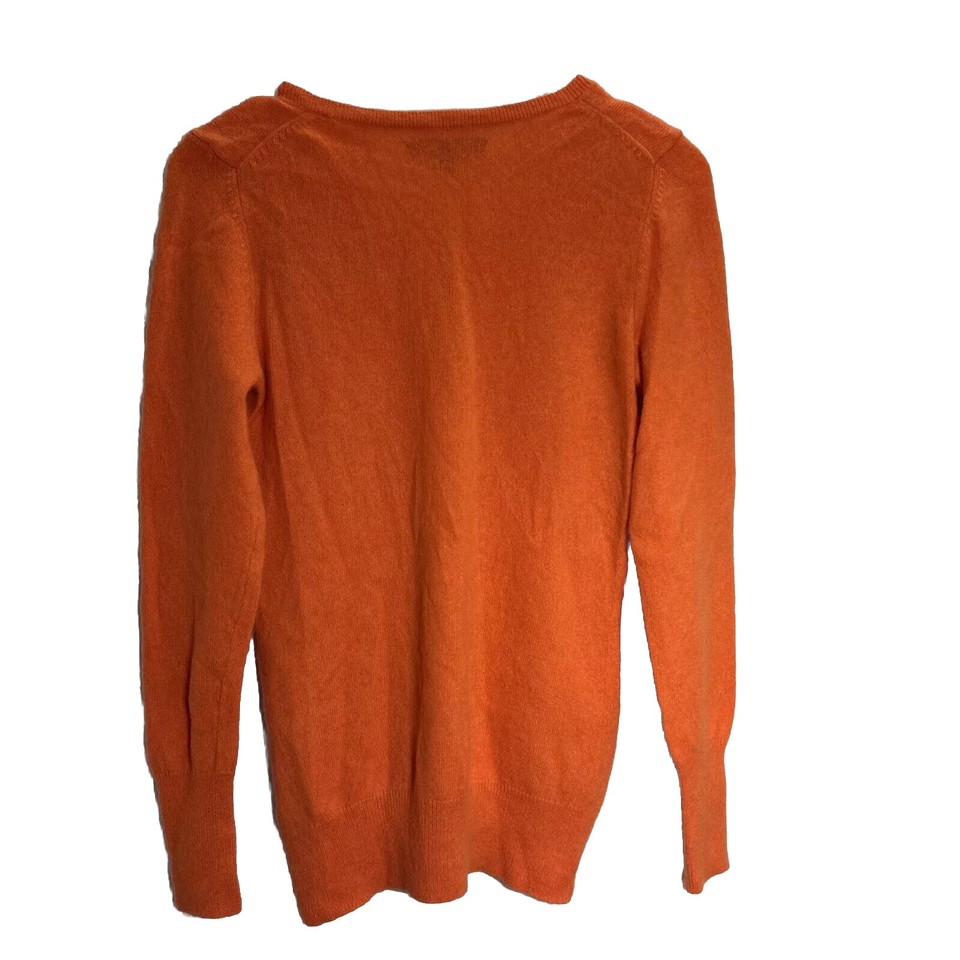 Alex Marie Womens Med Cashmere Sweater Orange V Neck Pullover | eBay