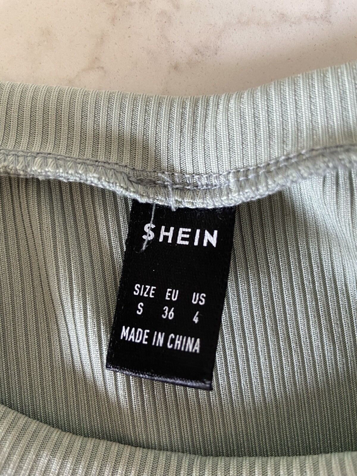 SHIEN Green Singlet Frill Top. Ladies Frill Sleeve Ribbed Tank Top ...