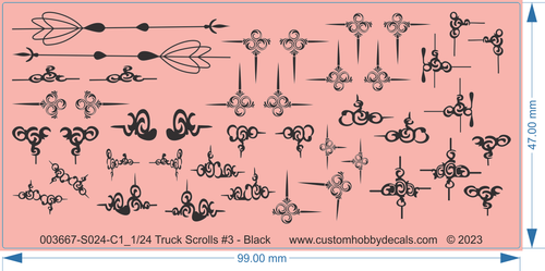 Truck Scrolls #3 - 1/14 1/16 1/24 1/32 1/43 1/50 1/64 1/87 - Water ...