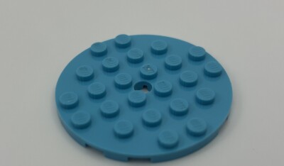 LEGO Parts 11213 (1pc) Plate, Round 6 x 6 w Hole Medium Azure | eBay