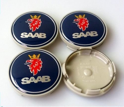 4x Saab Hub Caps Alloy Wheel Centre Cap Saab Logo Center Cap Set of 4 ...