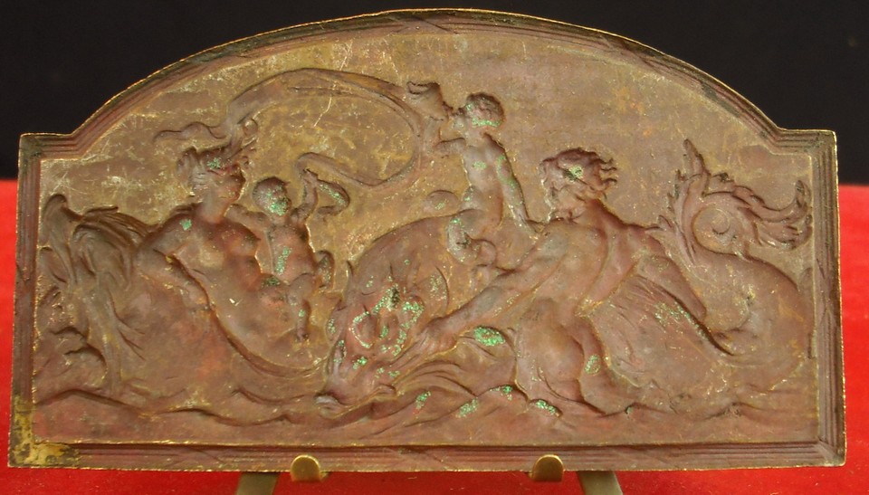 Medal plate XIX wedding of Poseidon and Amphitrite Mythology bronze ...
