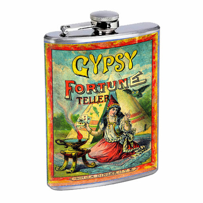 Vintage Gypsy Woman D6 Flask 8oz Stainless Steel Hip Drinking Whiskey ...