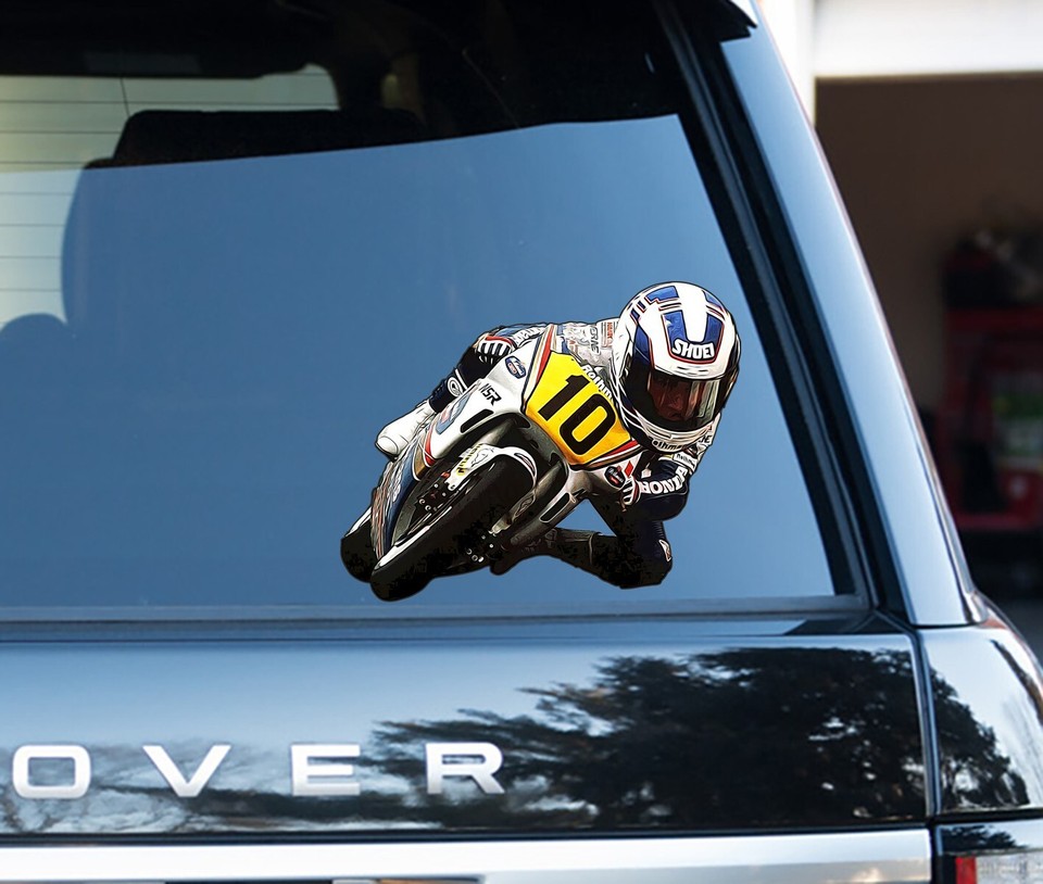 stars of motoGP TT superbike cartoon decals stickers past and present ...