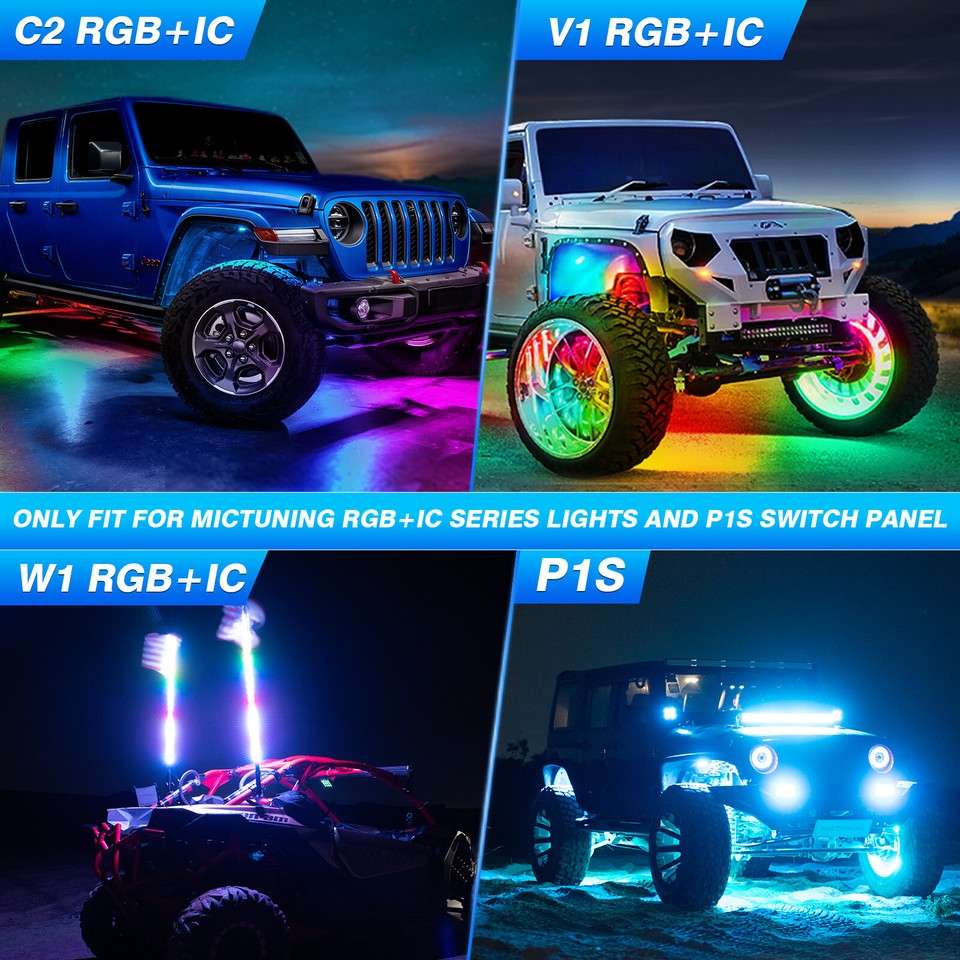 3-Pin Extension Wire Cable for C2 RGB+IC Rock Light, W1 Whip Light ...