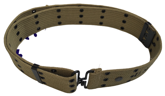 WWII M1 Army Webbing Canvas Belt Reproduction OD Green with U.S Marking ...