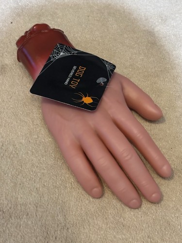 Creepy Severed Hand Dog Toy NWT Vinyl Squeaky Halloween Spooky Pet Gift ...