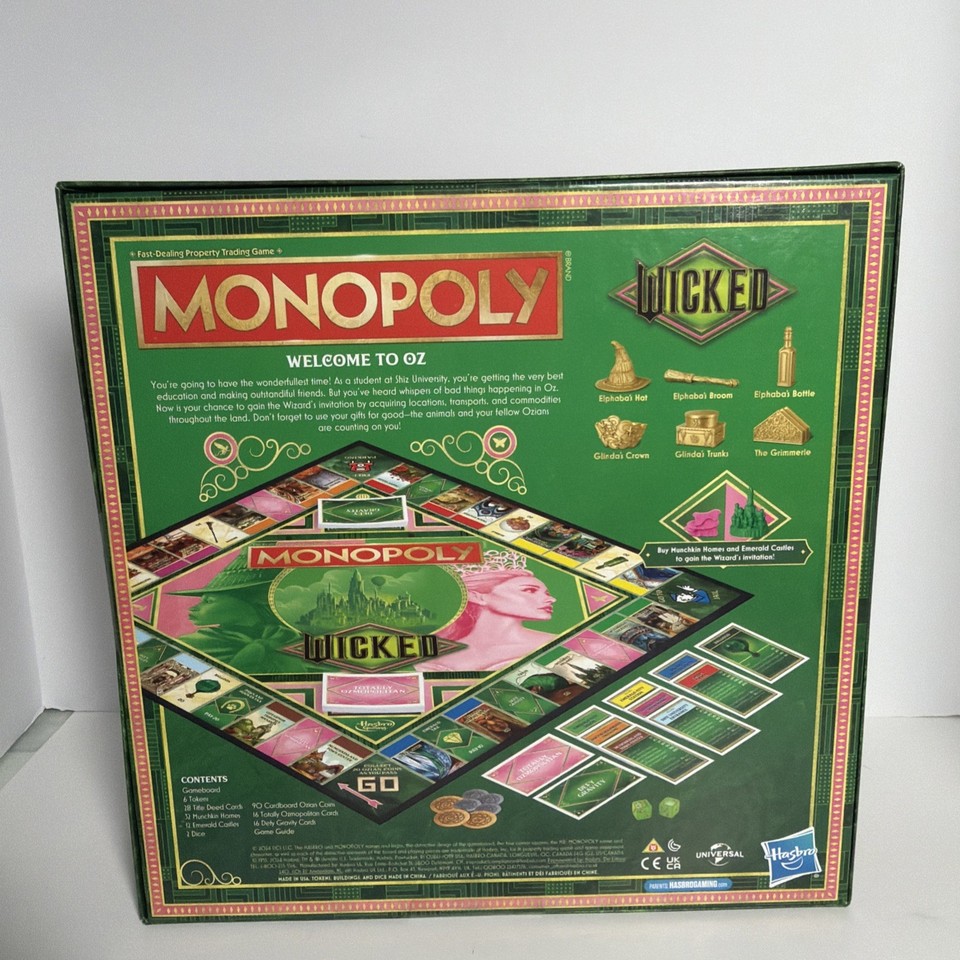 Monopoly Wicked Edition Board Game Explore the Amazafying Land of Oz ...