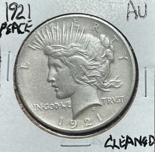 1921 PEACE SILVER DOLLAR ~AU CLEANED ~NICE KEY DATE COIN~ | eBay