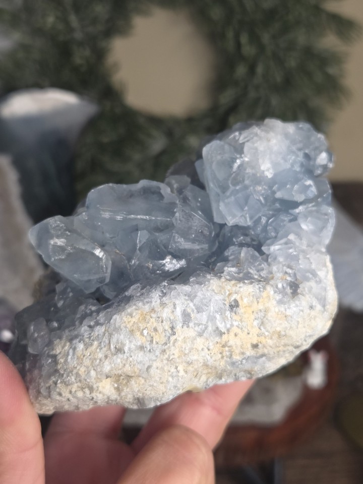 1.15 Lb Blue Celestite Geode Quartz Crystal Mineral Specimen Healing | eBay