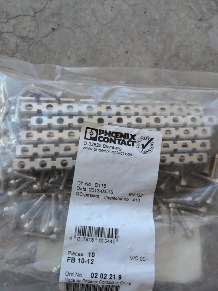 Phoenix Contact Jumpers FB 10-12. 0202219 10 JUMPER STRIPS PER BAG | eBay