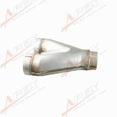 Universal 3" inch Dual 3" inch Single Exhaust Y-Pipe Adapter Aluminized ...