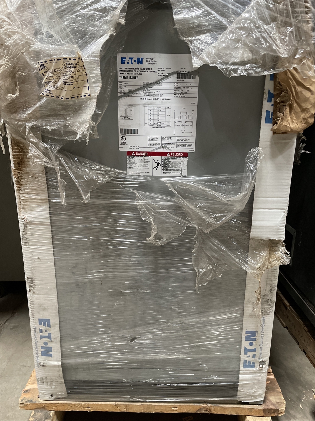 (C) EATON T48M11S45EE 480V 45KVA 120/240 Dry Type Transformer DS-3 ...