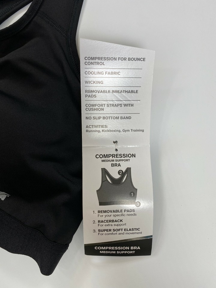 Womens Avia Black Compression Sports Bra NEW! NWT | eBay