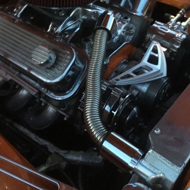 US Stainless Steel 24'' Upper/Lower Radiator Hose Kit w/Chrome Caps ...