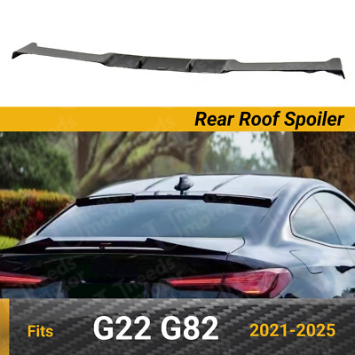 Fits 2021-2025 BMW G22 430i M440i G82 Gloss Black Rear Roof Spoiler Lid ...