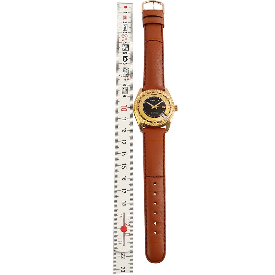 Swiss leather watch for men brown stainless steel back | eBay