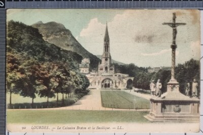 OLD POSTCARD LOURDES LE CALVAIRE BRETON AND BASILICA | eBay