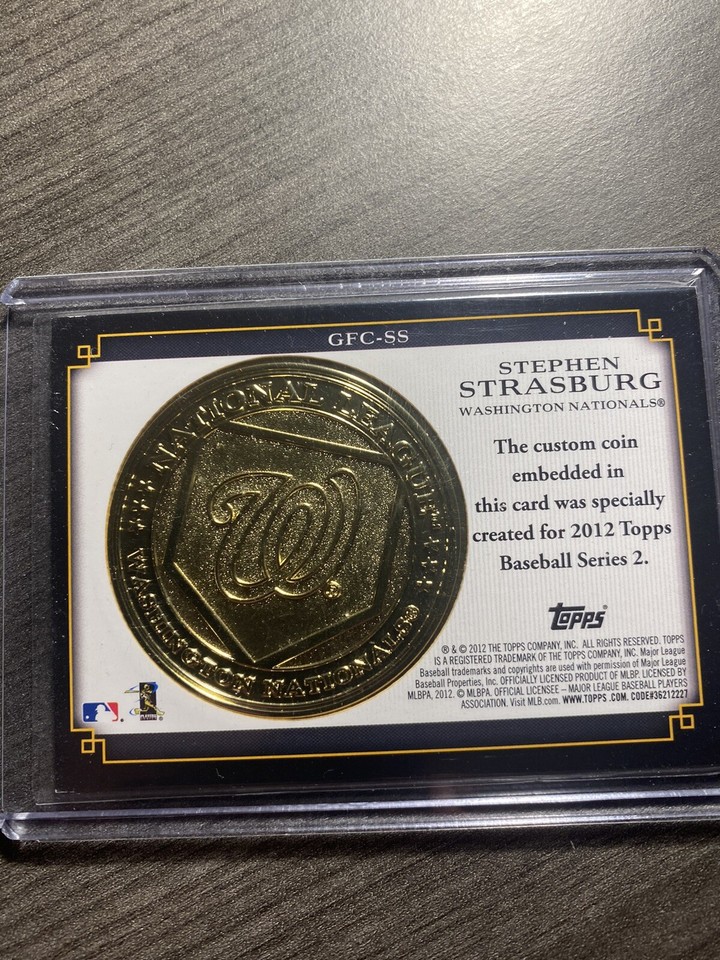 2012 TOPPS GOLD FUTURES STEPHEN STRASBURG NATIONALS COIN CARD SERIAL # ...
