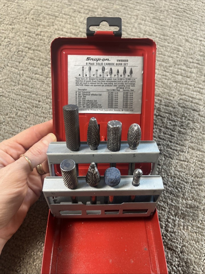 Snap On VWB800B 8 PC Solid Carbide Burr Set Vintage | eBay
