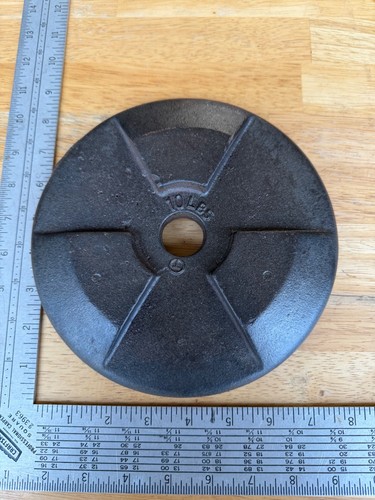 Single J.C. Higgins Barbells Cast Iron Weight Plate 10 Lbs Sears ...