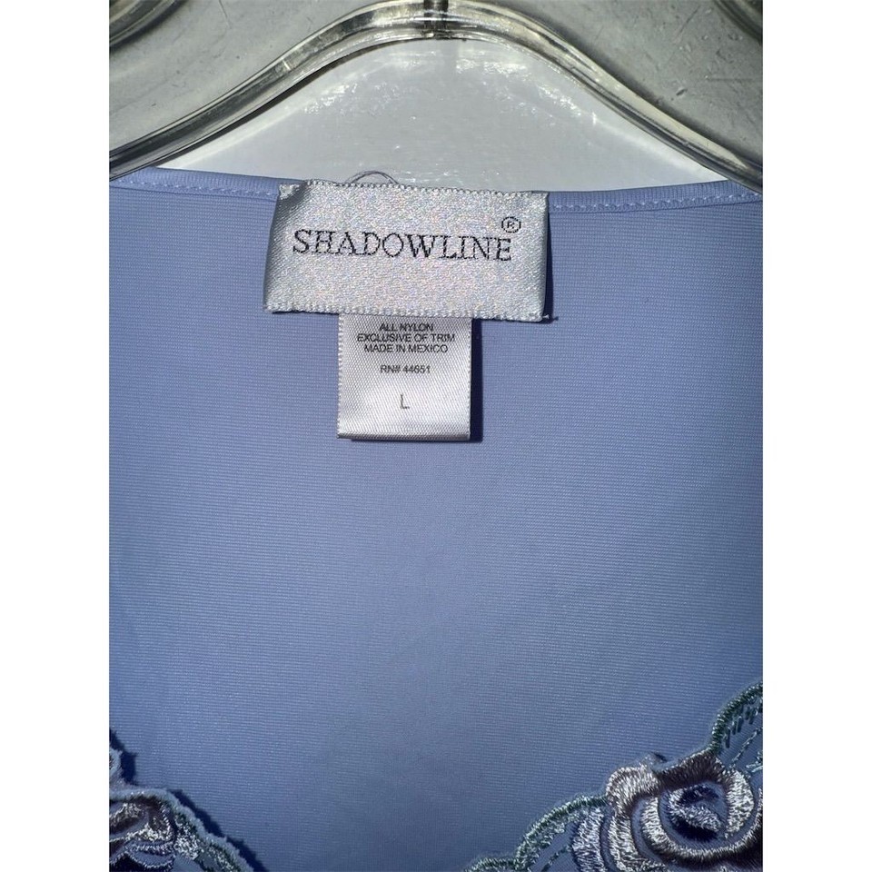 Shadowline Women's Blue Floral Embroidered Long Sleeve Robe Size L granny core | eBay