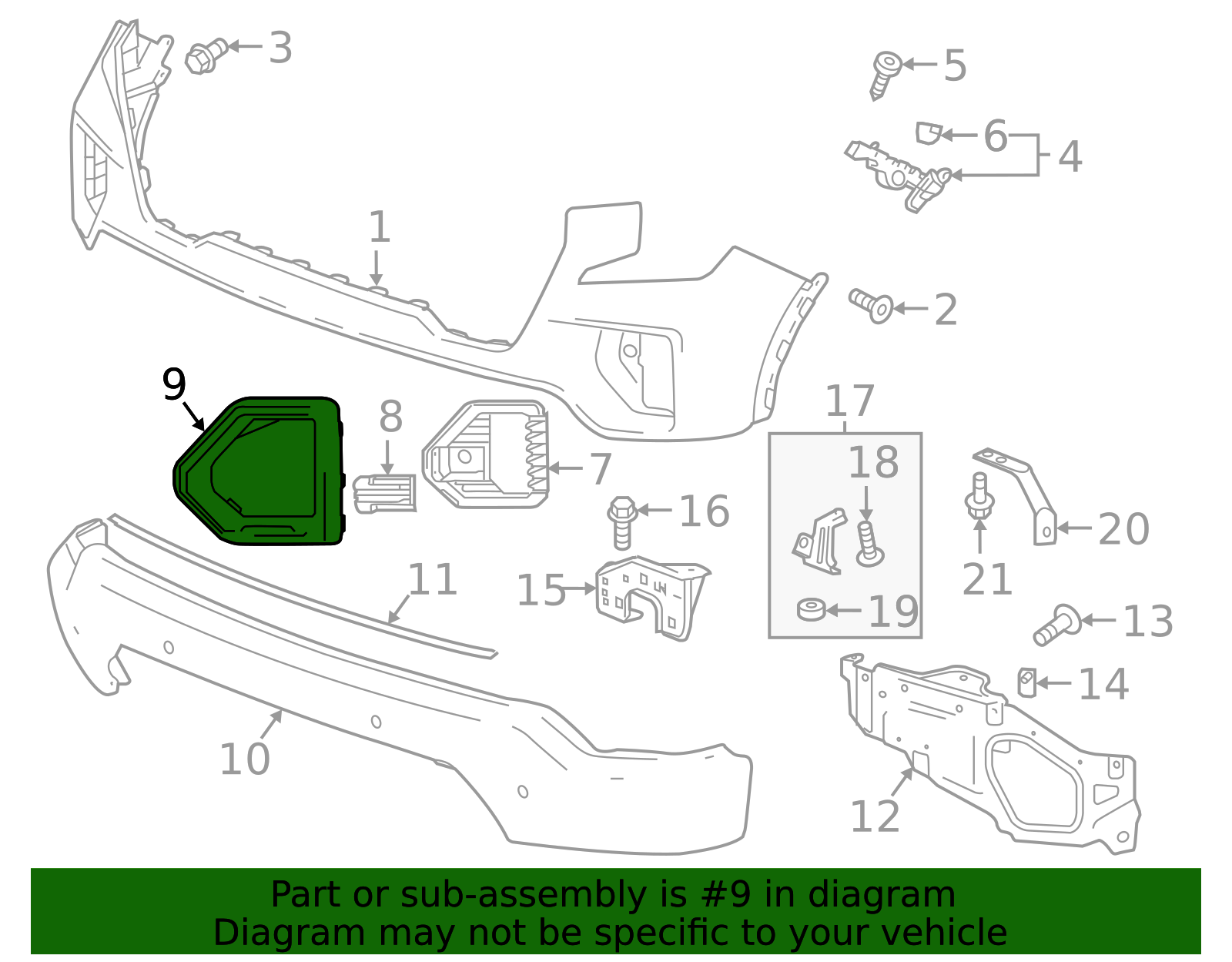 Genuine GM Bright Chrome Front Driver Side Fog Lamp Bezel Insert ...