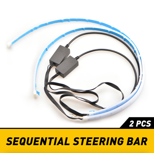 2 x 60CM Slim Amber Sequential Flexible LED DRL Turn Signal Strip For ...