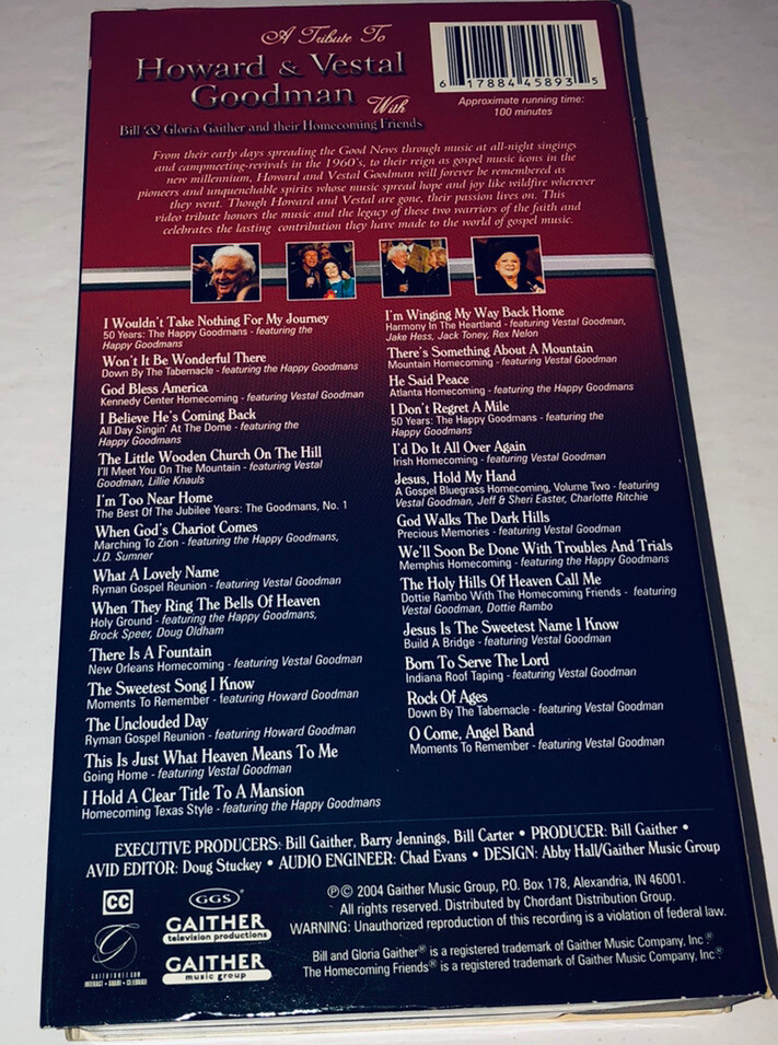 Gaither Gospel Series A Tribute To Howard & Vestal Goodman Gospel Music ...