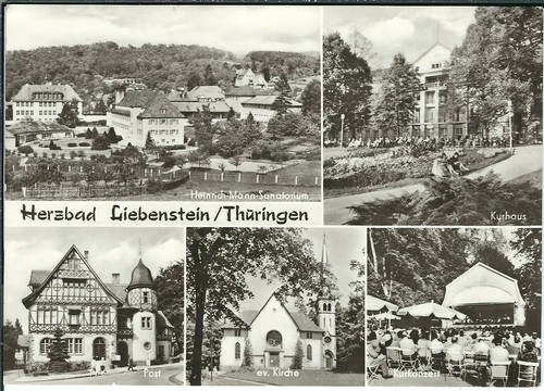 Ansichtskarte Bad Liebenstein - Sanatorium, Post, Kirche, Kurhaus ...