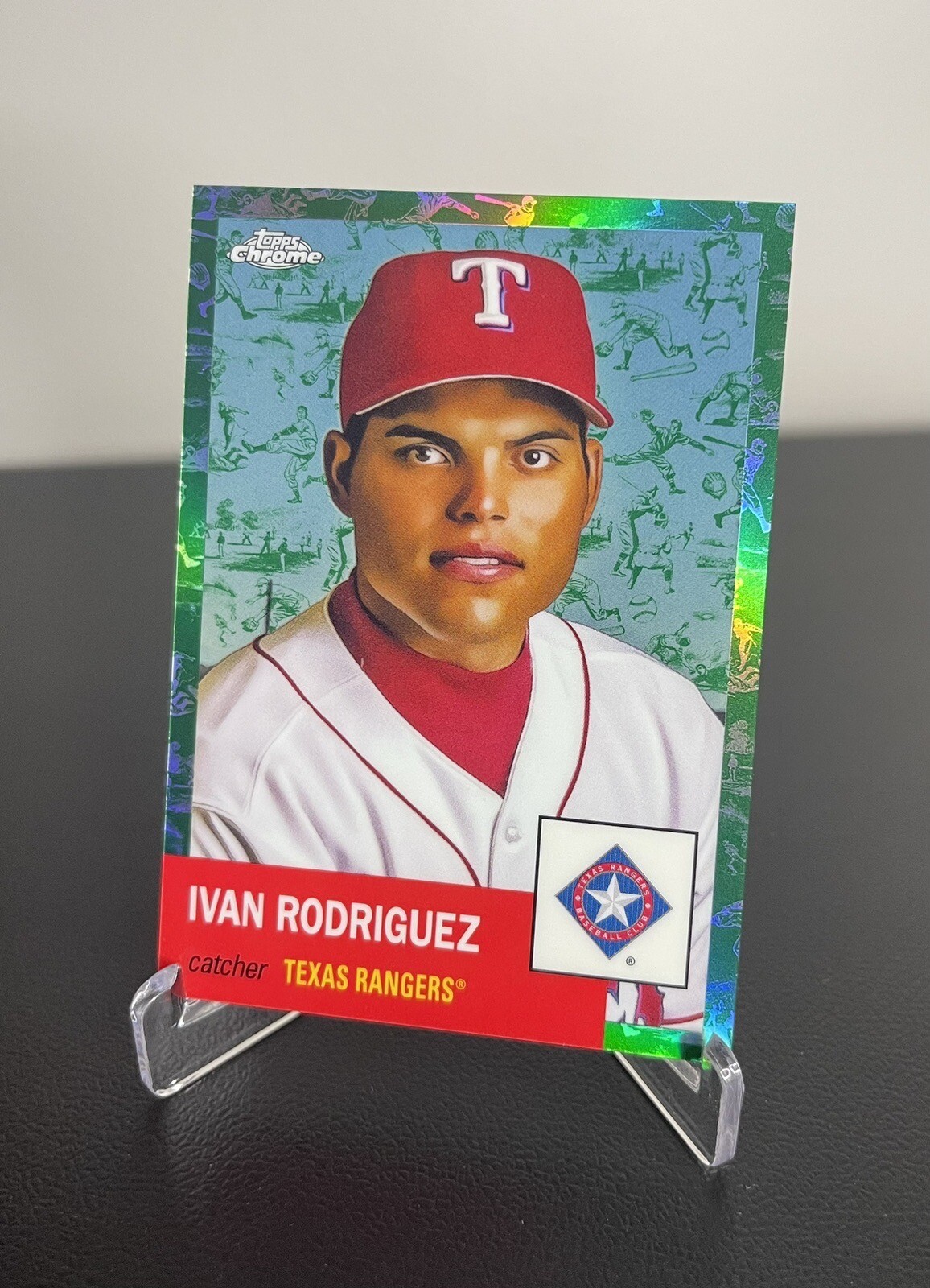 Ivan Rodriguez 2022 Topps Chrome Platinum Ann. Toile White/Green 94/99 ...