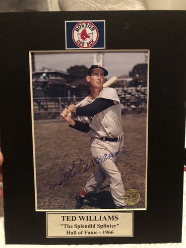 Ted Williams signed 5x7 Photo In A 8x10 Matt. COA. HOF “ Red Sox | eBay
